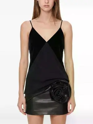 FORTE_FORTE Velvet-panelled Camisole Top