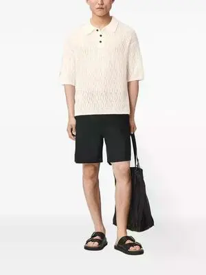 ALLSAINTS Crochet-knit Short-sleeve Polo Shirt