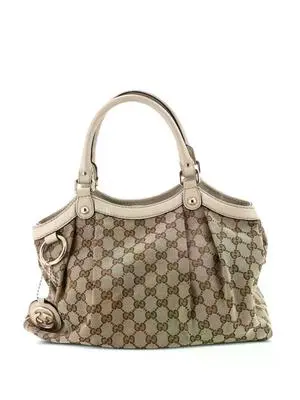 Gucci Sukey Gg Canvas With Leather Medium Tote Bag - Neutrals
