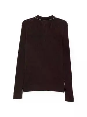 Eleventy Ribbed-knit Half-zip Polo Shirt