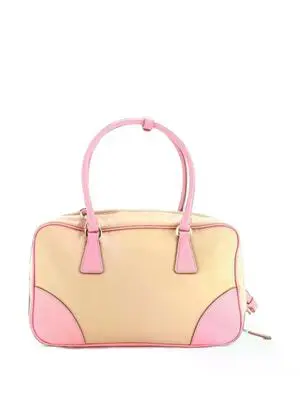 Prada Re-edition 1978 Two Handle Bag Re-nylon With Saffiano Leather Medium Satchel - Neutrals