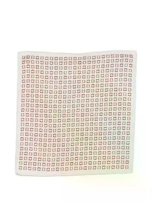 Eleventy Geometric-print Pocket Square - White