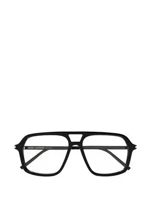 Saint Laurent Pilot-frame Glasses - Black
