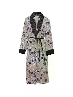FORTE_FORTE Cherry Blossom Floral-print Belted Coat