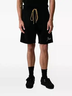 Rhude Logo-embroidered Drawstring Shorts - Black