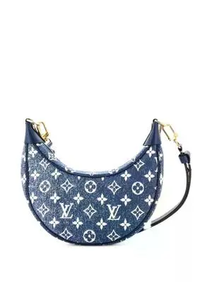 LOUIS VUITTON Loop Handbag Monogram Jacquard Denim Hobo Bag - Blue