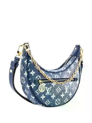 LOUIS VUITTON Loop Handbag Monogram Jacquard Denim Hobo Bag - Blue