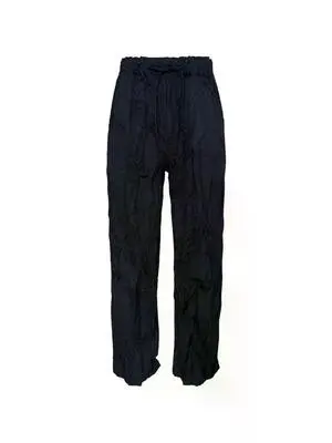 Comme Des Garçons Crinkled-finish Drawstring Trousers