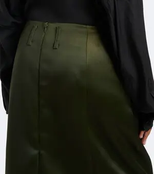 Dries Van Noten Printed Satin Midi Skirt