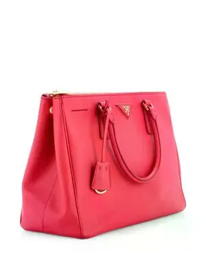 Prada Double Zip Lux Saffiano Leather Large Tote Bag - Pink