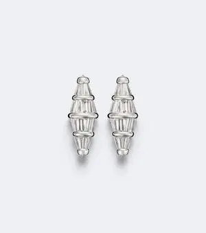 Nikos Koulis Spectrum Large 18kt White Gold Earrings With Diamonds - Silver