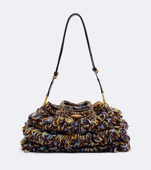 JIMMY CHOO Cinch Medium Knitted Shoulder Bag