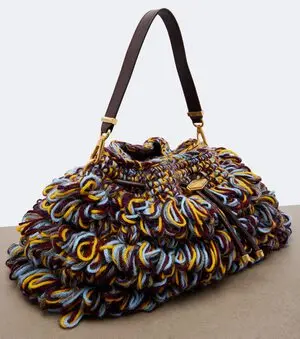 JIMMY CHOO Cinch Medium Knitted Shoulder Bag