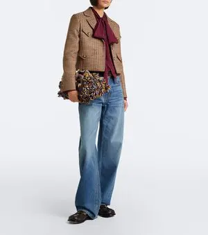 JIMMY CHOO Cinch Medium Knitted Shoulder Bag