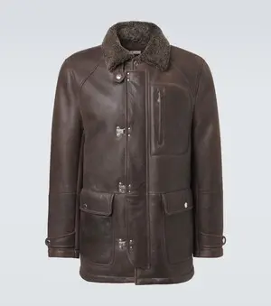 Brunello Cucinelli Shearling-lined Leather Jacket