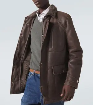 Brunello Cucinelli Shearling-lined Leather Jacket