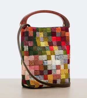 Dries Van Noten Small Sequined Patchwork Top-handle Bag