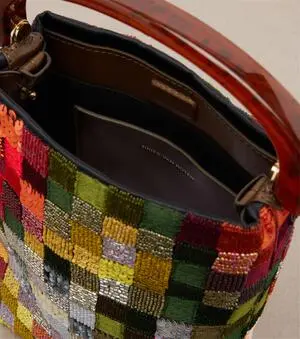 Dries Van Noten Small Sequined Patchwork Top-handle Bag