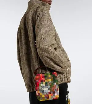 Dries Van Noten Small Sequined Patchwork Top-handle Bag