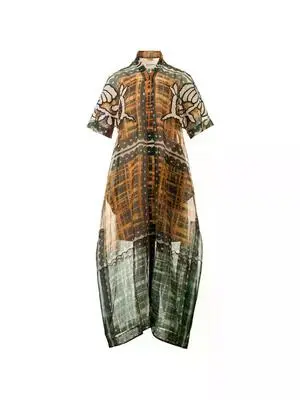 Biyan Graphic-print Silk-blend Maxi Dress - Orange