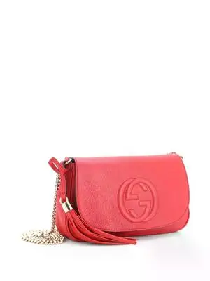 Gucci Soho Chain Leather Medium Crossbody Bag - Red
