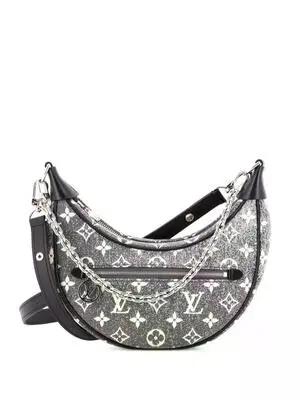 LOUIS VUITTON Loop Handbag Monogram Jacquard Denim Hobo Bag - Black