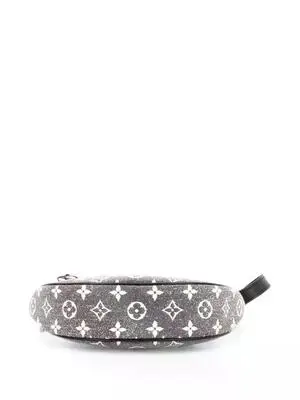 LOUIS VUITTON Loop Handbag Monogram Jacquard Denim Hobo Bag - Black