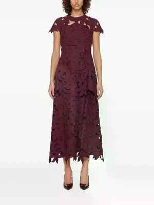 Simkhai Joanna Floral-cutout Layered Midi Dress