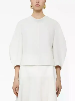 JIL SANDER Draped-neck Linen Blouse