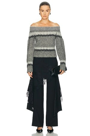 Monse Fair Isle Off Shoulder Sweater