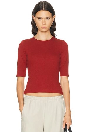 LESET Lauren Mid Sleeve Tee - Rust