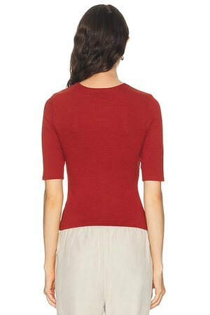 LESET Lauren Mid Sleeve Tee - Rust