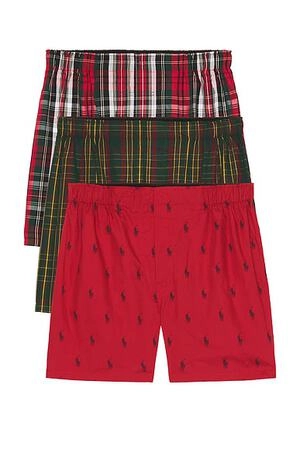 Polo Ralph Lauren Classic Fit Cotton 3 Pack Woven Boxers - Multi