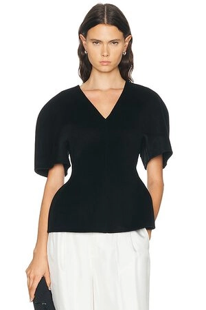LISA YANG Double V Neck Top