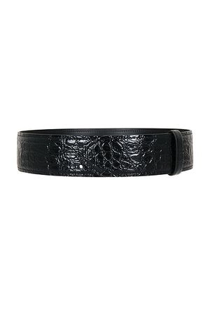 Khaite Theo Embossed Croc Waist Belt - Black