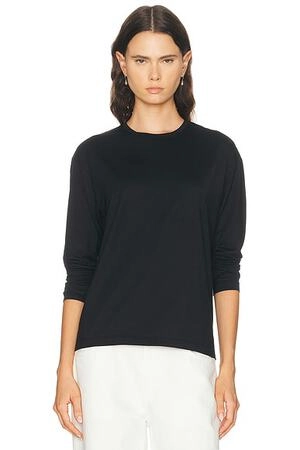 TOTEME Classic Long Sleeve Tee - Black