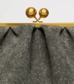 Max Mara Large Split Calfskin Pasticcino Clutch Bag