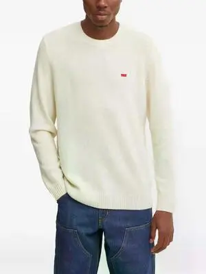 LEVI'S Logo-embroidery Crew-neck Jumper - Neutrals