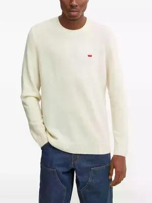LEVI'S Logo-embroidery Crew-neck Jumper - Neutrals