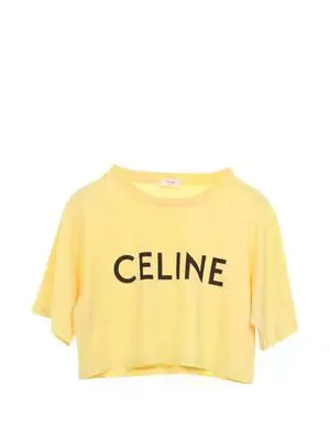 Celine 2010s Logo-print Cropped T-shirt