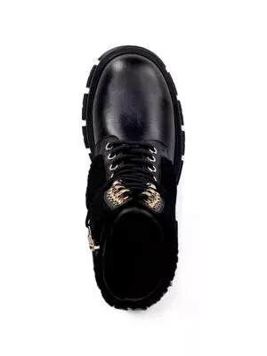 Moschino Bouclé-panel Lace-up Boots