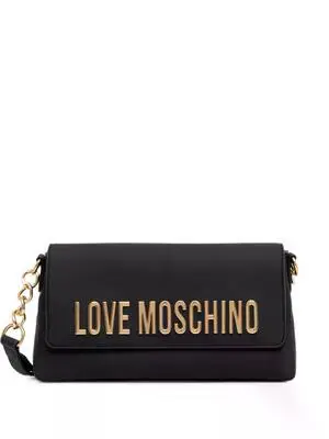 Moschino Logo-plaque Shoulder Bag - Black