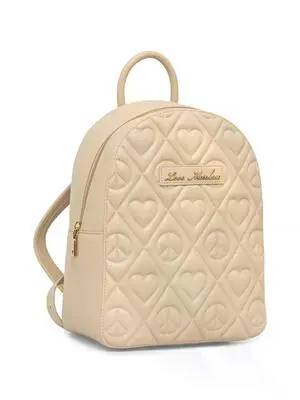Moschino Heart-quilted Backpack - Neutrals