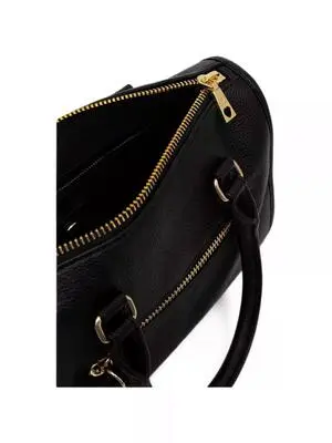 Moschino Logo-plaque Pebbled Tote Bag