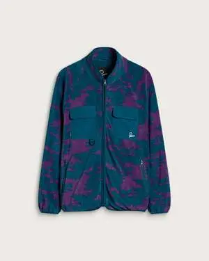 PARRA Darwin Camo Fleece Jacket In | Size: | Polyester/mesh/fleece | End Clothing - Blue