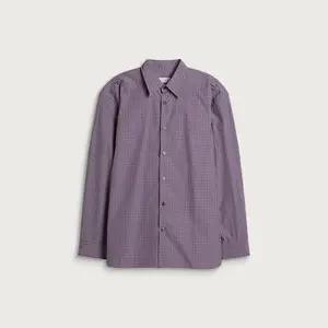 Dries Van Noten Croom Micro Check Cotton Shirt - Purple