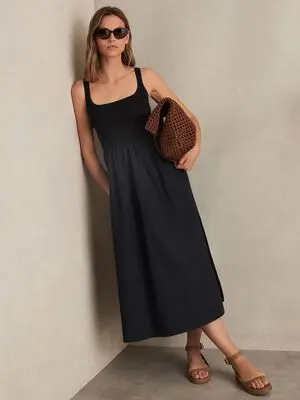 REISS Knitted Skirt Midi Dress
