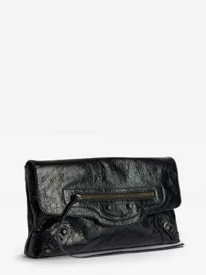 Balenciaga Le City Leather Clutch Bag - Black