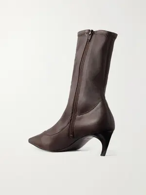 Khaite Valerie 55 Leather Ankle Boots - Brown