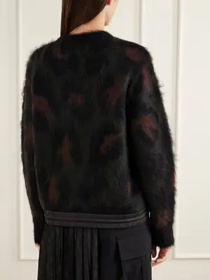 Sacai Leopard-print Mohair-blend Sweater